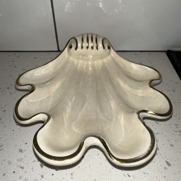 Dining | Vintage Iridescent Luster Ware Clam With 22k Gold Trim | Poshmark